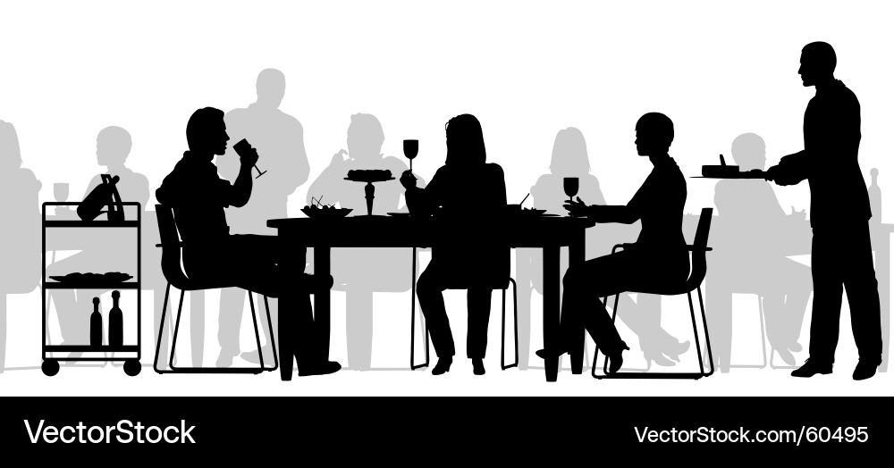 Dining Silhouette People Table Vector Images (over 310)