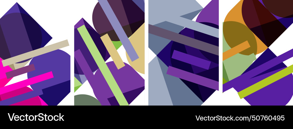 Square and round shape geometric poster set Vector Image