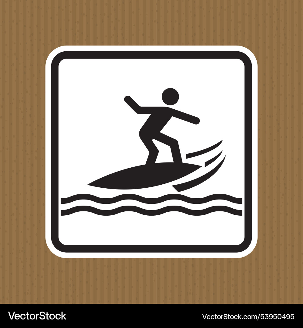 Surfer icon on waves for beach activities Vector Image