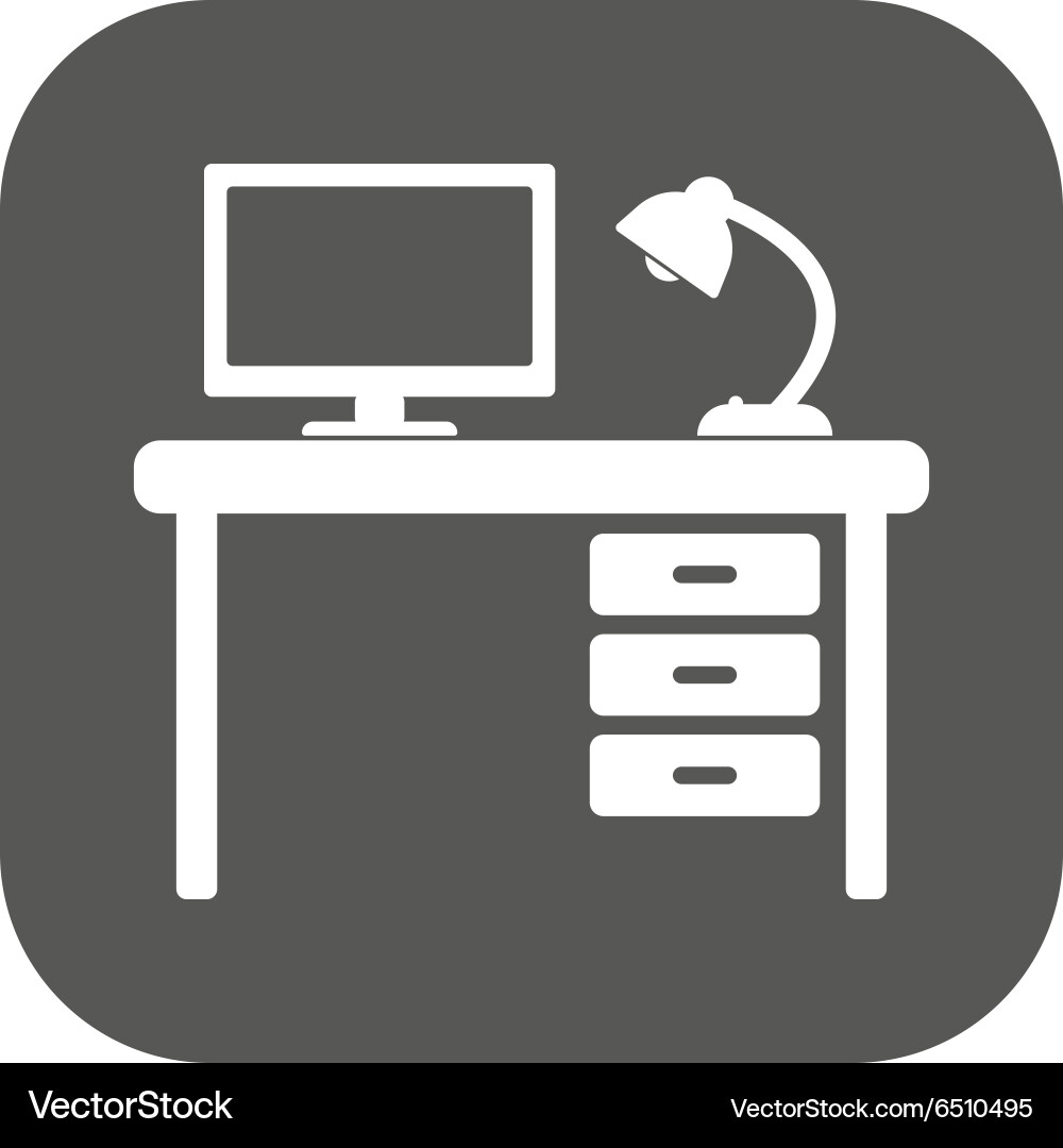 Table icon workplace and job office working Vector Image