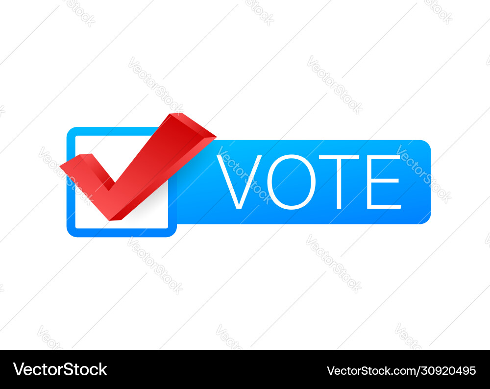 Vote symbols check mark icon label on white Vector Image