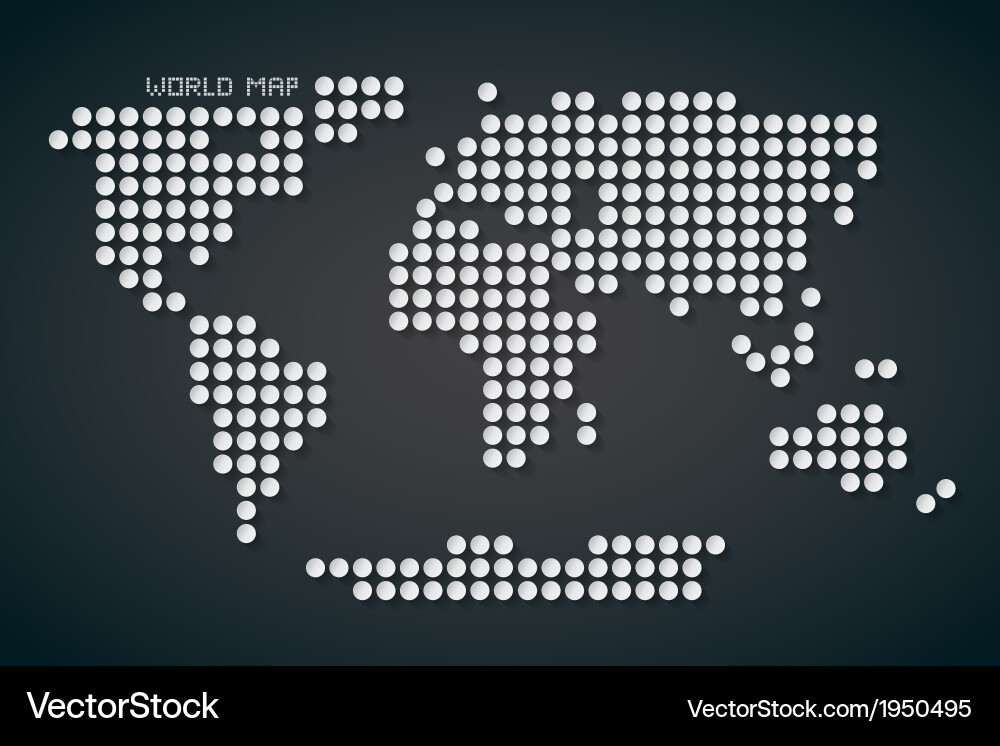 World map on dark cardboard Royalty Free Vector Image