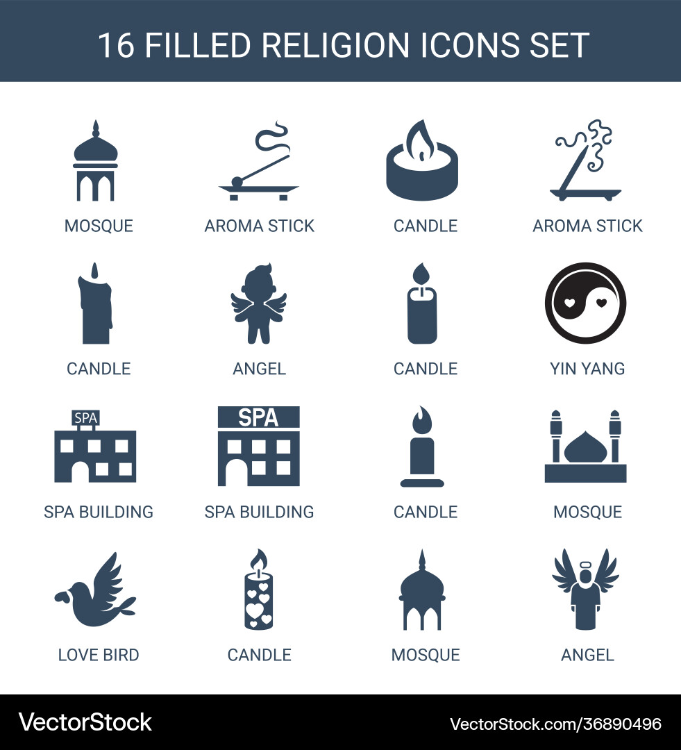 16 religion icons Royalty Free Vector Image - VectorStock