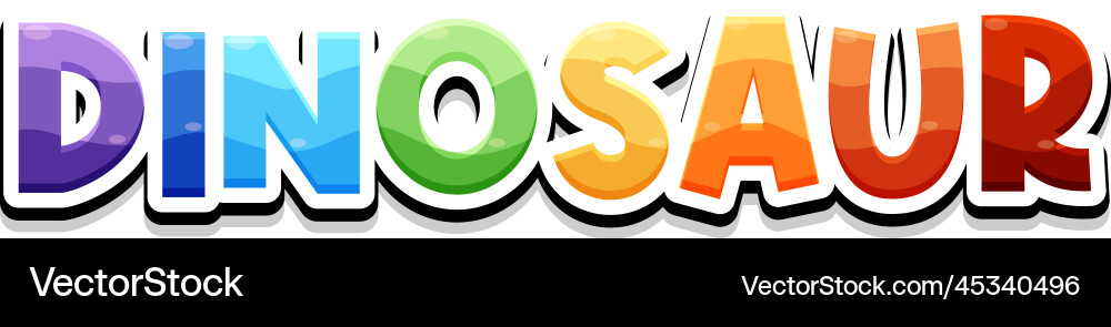 A colourful dinosaur text icon Royalty Free Vector Image