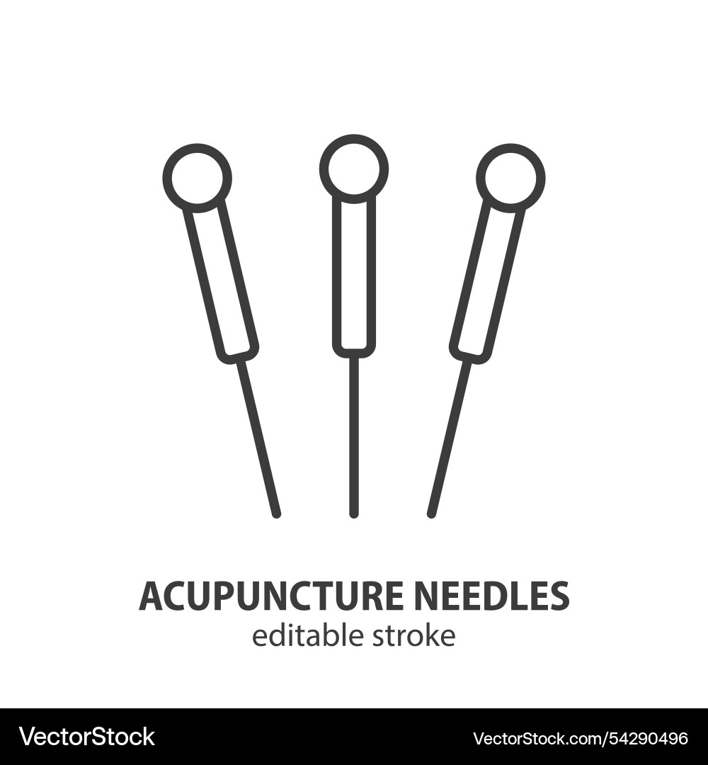 Acupuncture needles line icon Royalty Free Vector Image