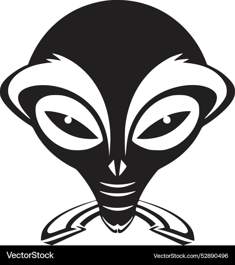 Alien - minimalist and simple silhouette Vector Image