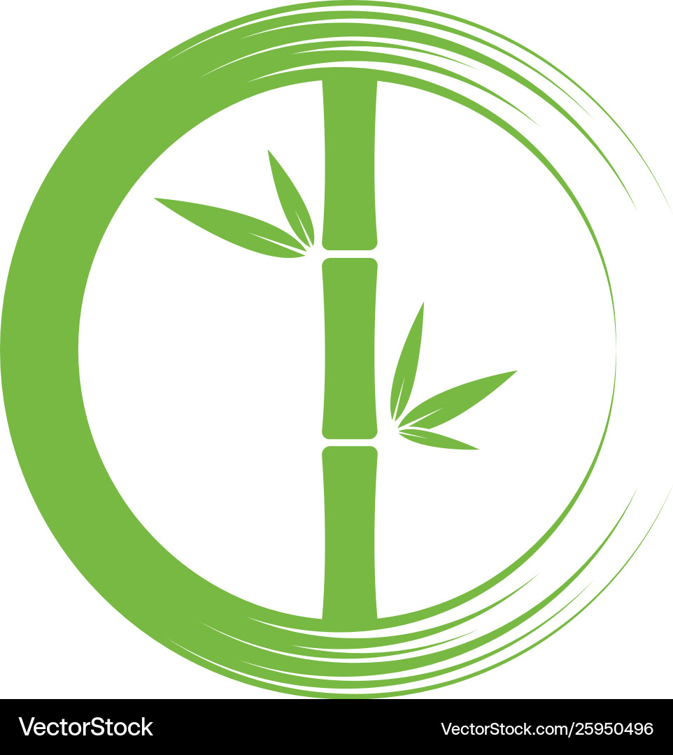 Bamboo with green leaf icon Royalty Free Vector Image