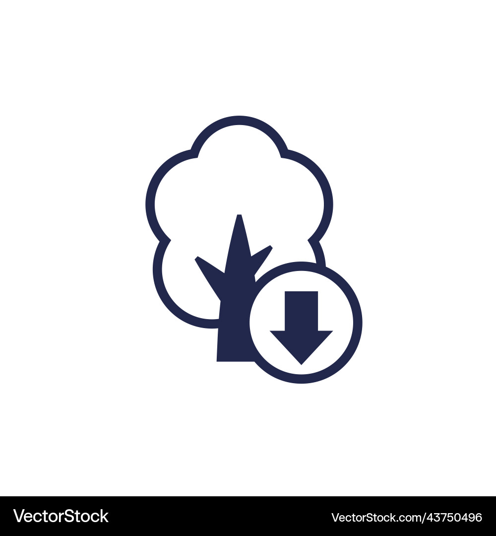 Deforestation icon with a tree Royalty Free Vector Image