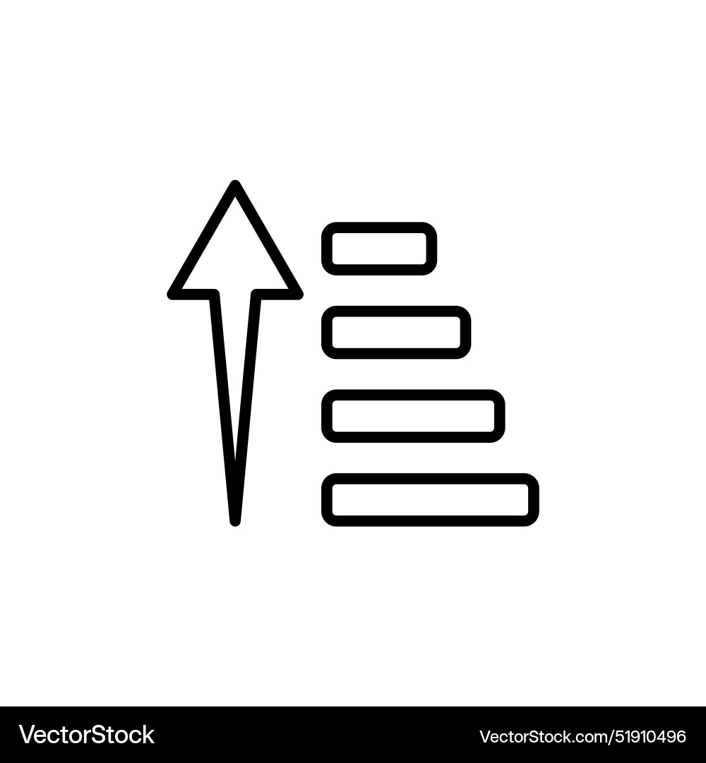 Financial sort amount up icon for budgeting Vector Image
