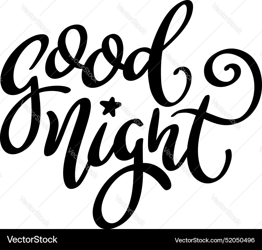 Good night lettering phrase isolated on white Vector Image