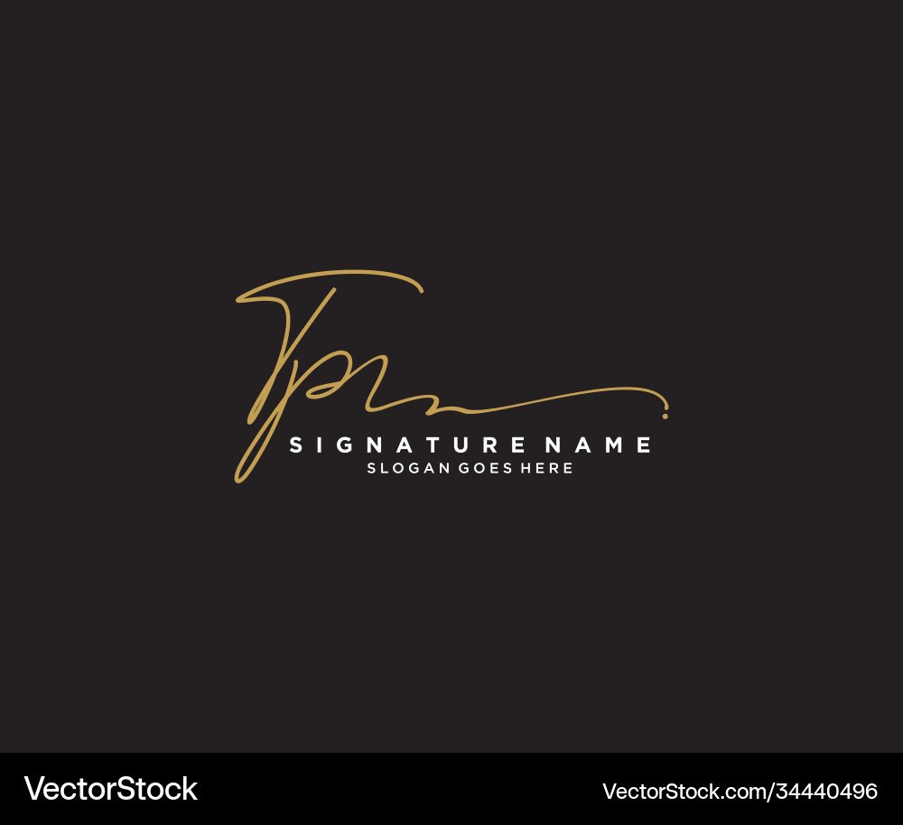 Letter tp signature logo template Royalty Free Vector Image