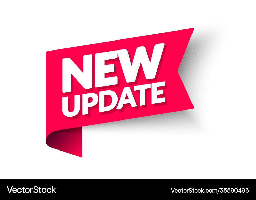 New update flag label Royalty Free Vector Image