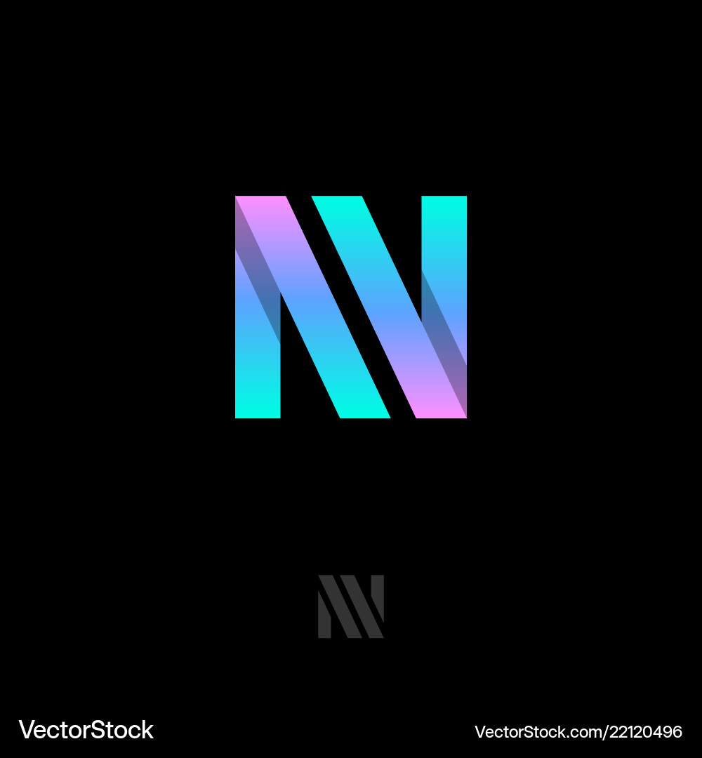 Origami N Ribbon Monogram Royalty Free Vector Image