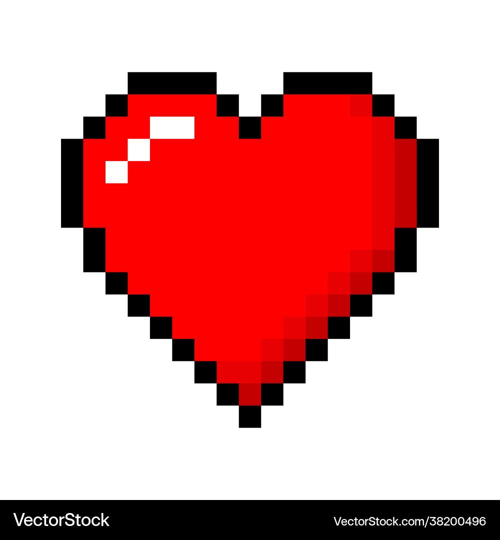 Pixel love for 8 bit game assets Royalty Free Vector Image
