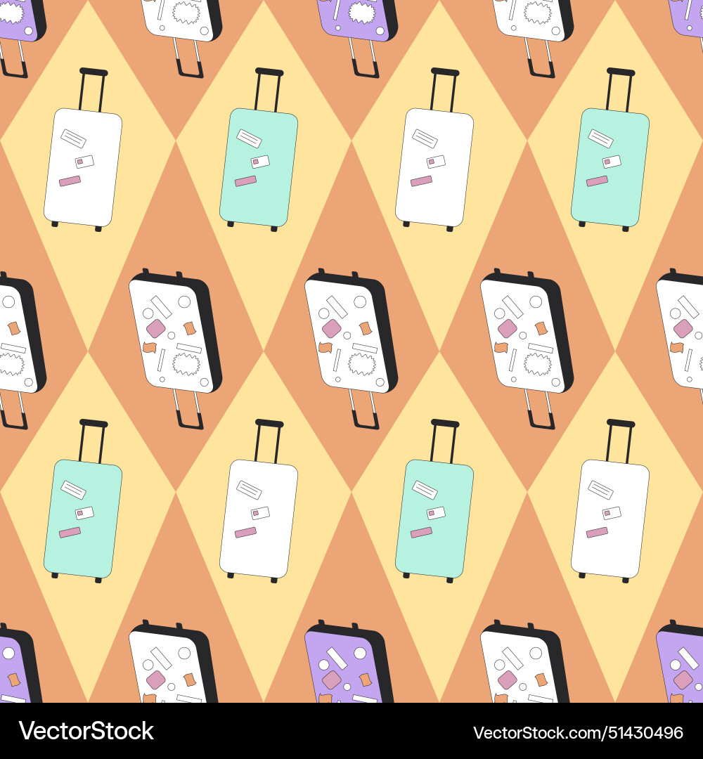 Suitcase pattern featuring colorful luggage Vector Image