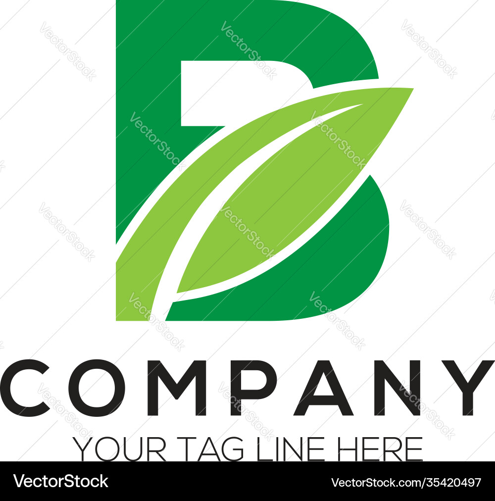 B alphabet nature logo design concept Royalty Free Vector