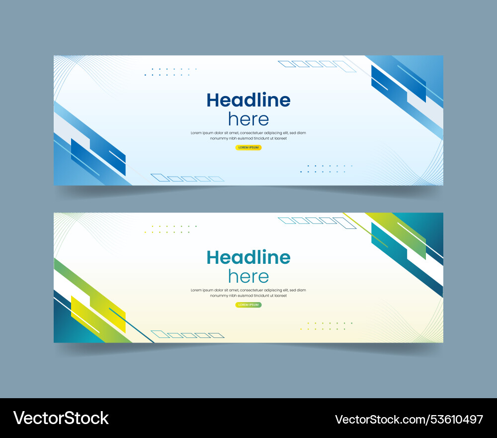 Blue geometric banner template Royalty Free Vector Image