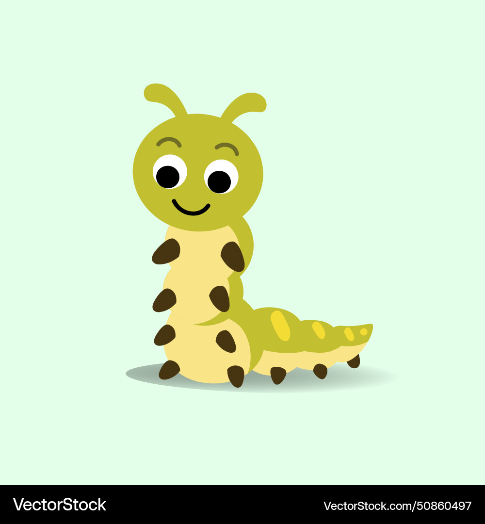 Cute worm cartoon Royalty Free Vector Image - VectorStock