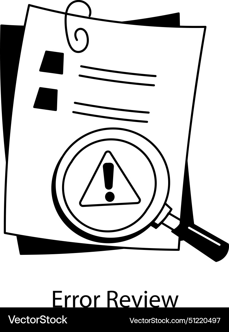Error review Royalty Free Vector Image - VectorStock