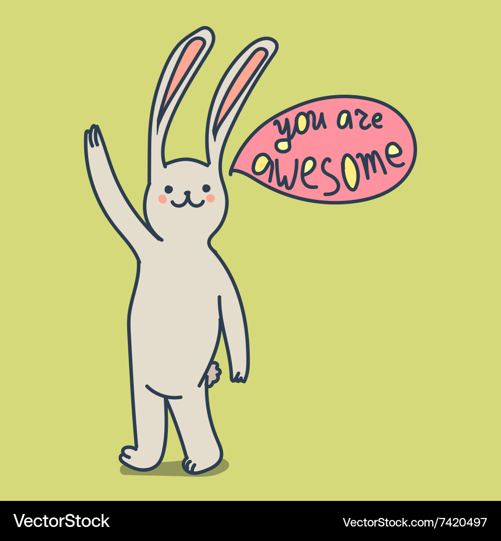 Have a great day kick scooter bunny Royalty Free Vector