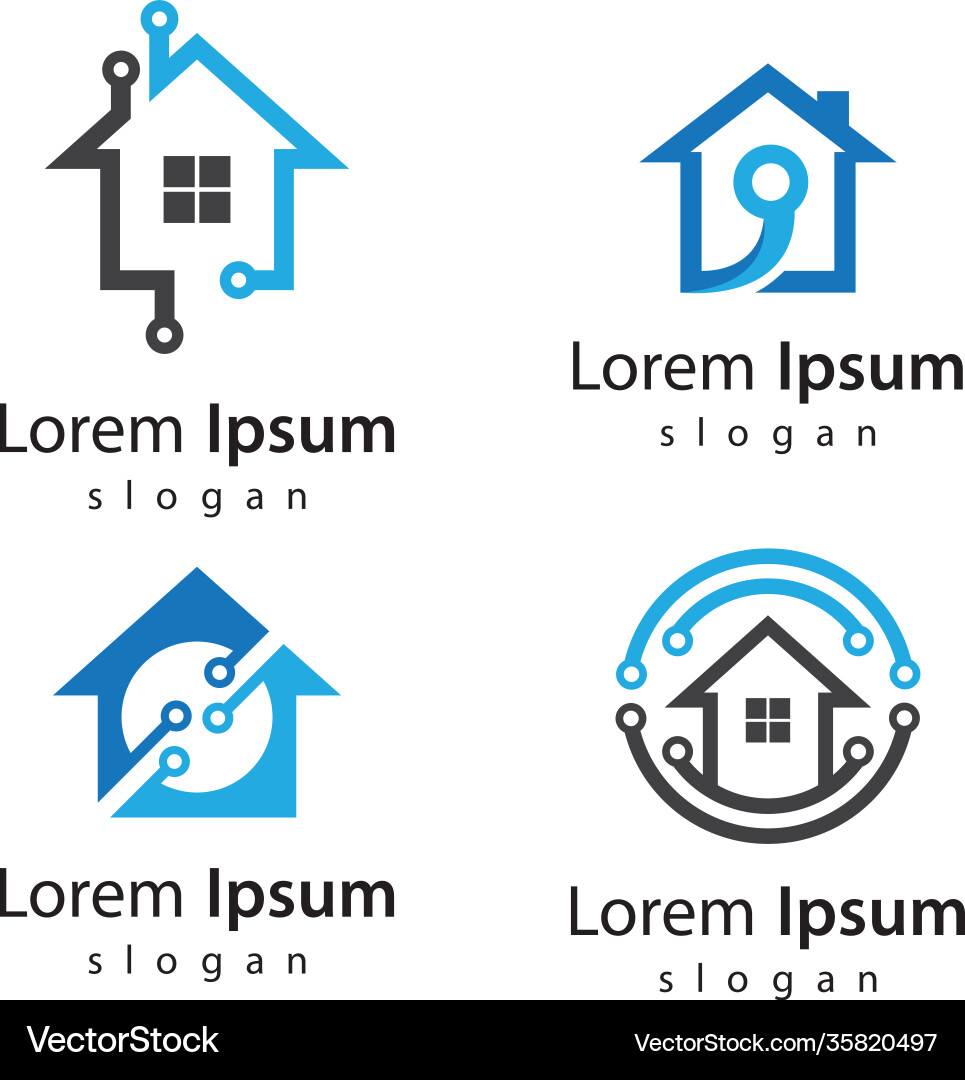House tech logo images Royalty Free Vector Image