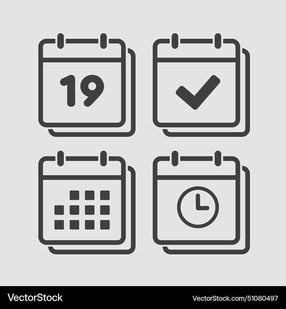 Icon calendar number 19 agenda app timer done Vector Image
