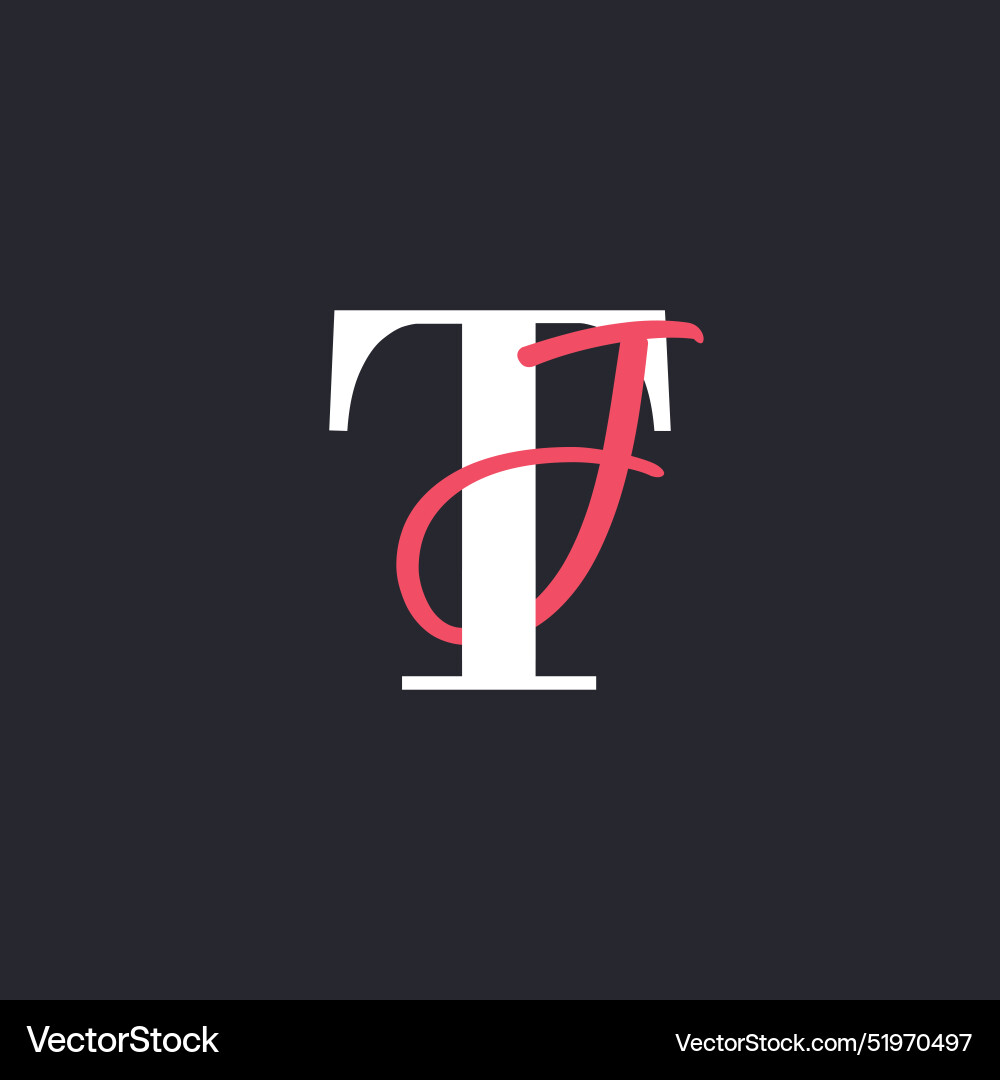 Letter tj logo perfectly blended initials tj Vector Image