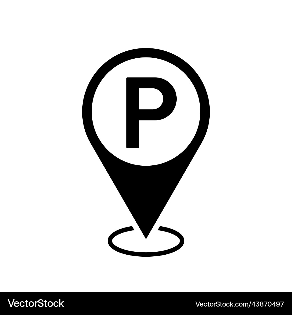 Parking area location map pointer p letter icon Vector Image