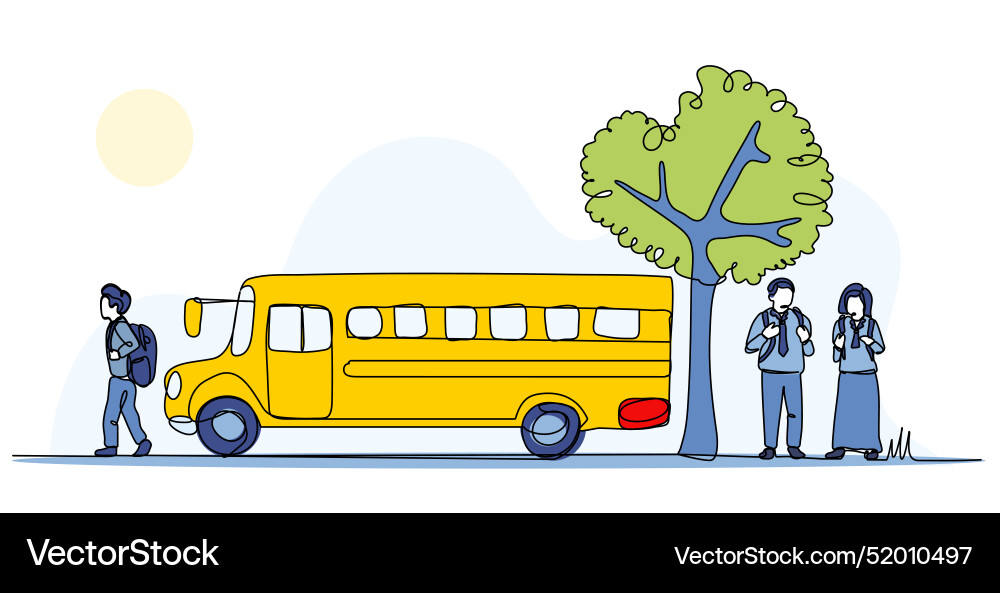 School pick-up busmodern flat Royalty Free Vector Image