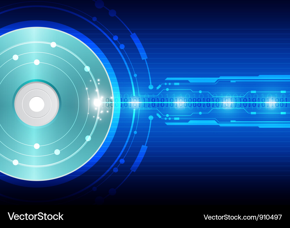 Technology writing disk Royalty Free Vector Image