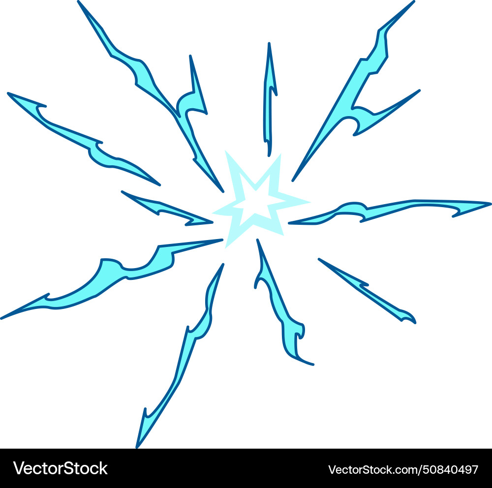 Thunder impact vfx cartoon Royalty Free Vector Image