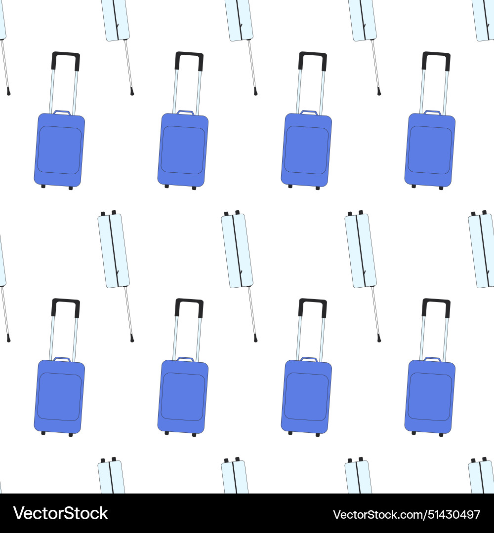 Travel luggage seamless pattern suitcase endless Vector Image