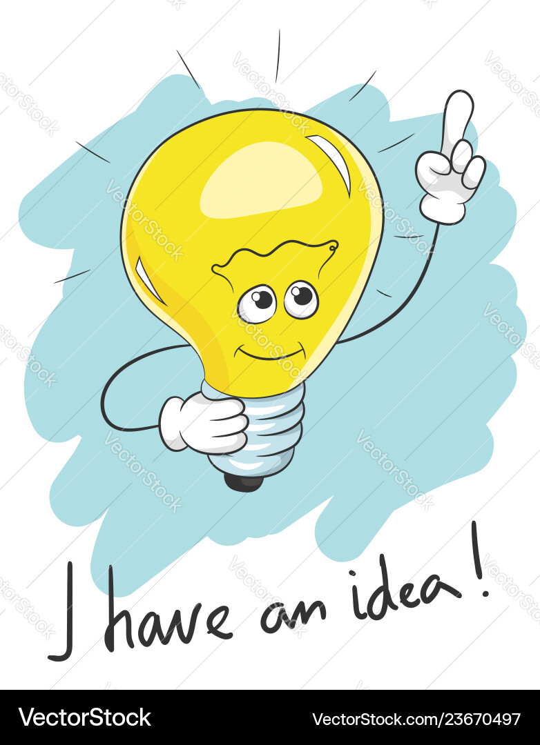 Typography slogan i have an idea light bulb Vector Image