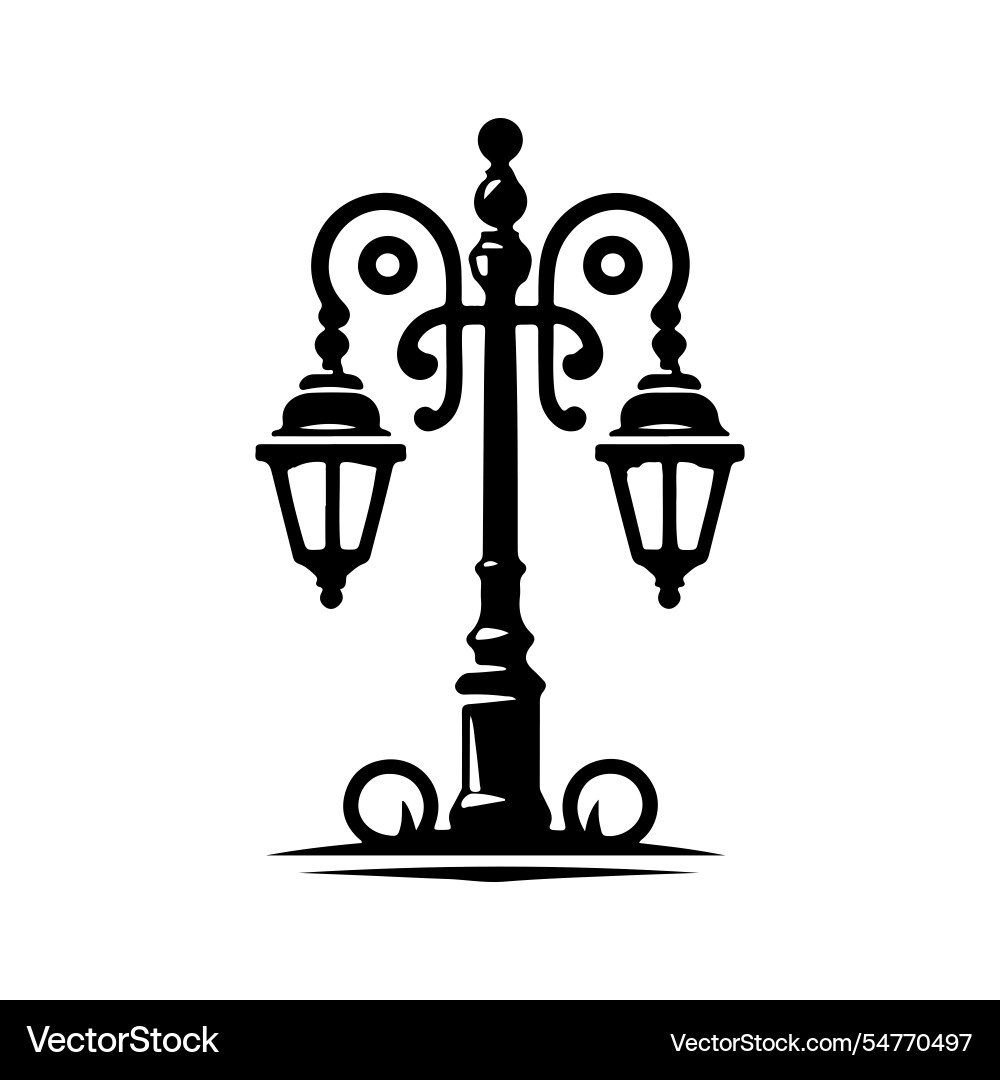 Unique lamp post silhouette for logos flyers Vector Image