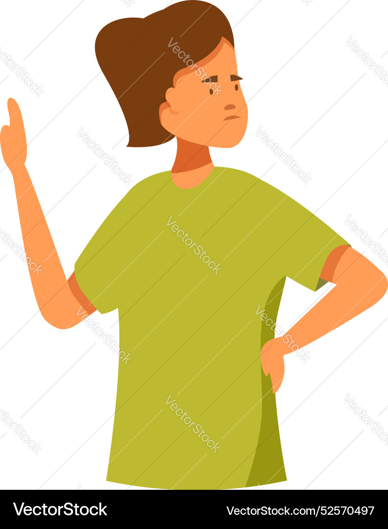 Young woman pointing finger up thinking Royalty Free Vector