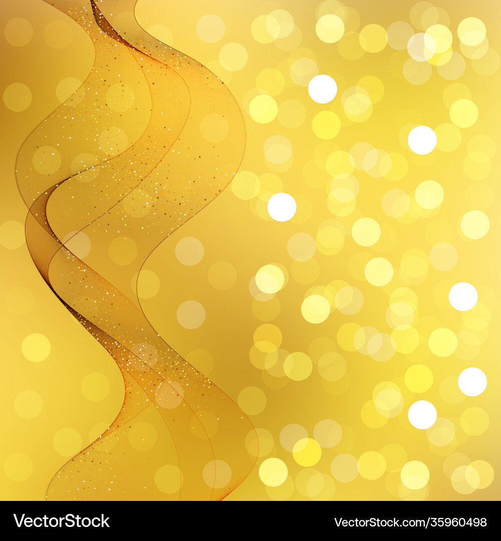 Abstract golden bokeh lights background Royalty Free Vector