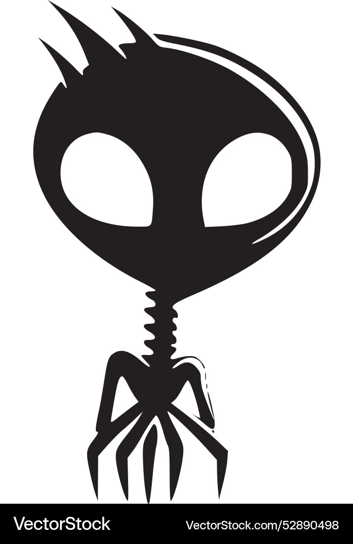 Alien - minimalist and flat logo Royalty Free Vector Image