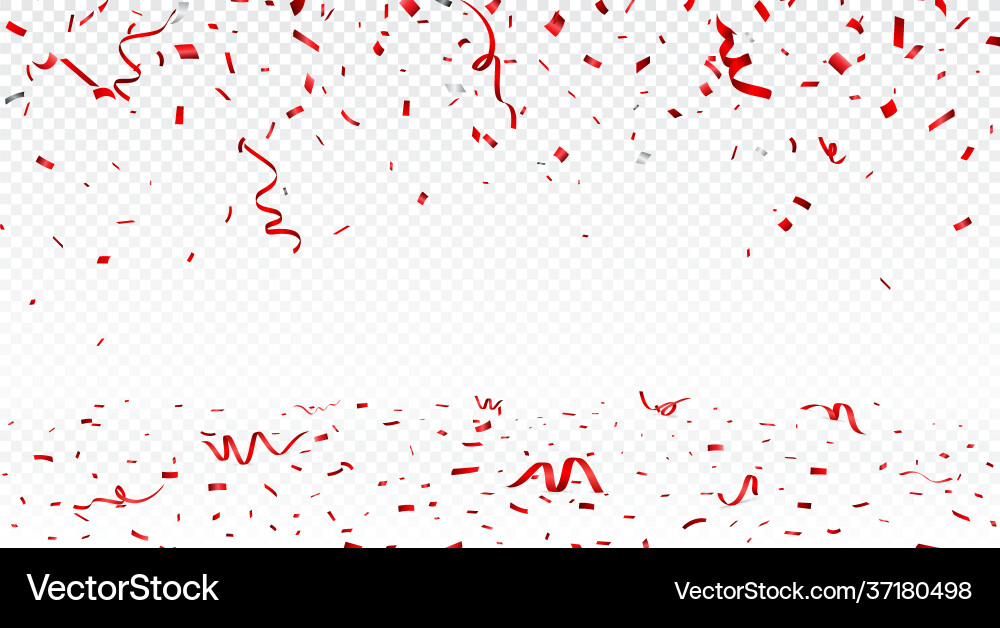 Beautiful red confetti banner isolated Royalty Free Vector