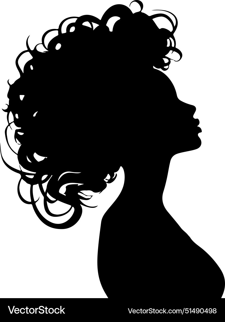Beautiful women silhouette white background Vector Image