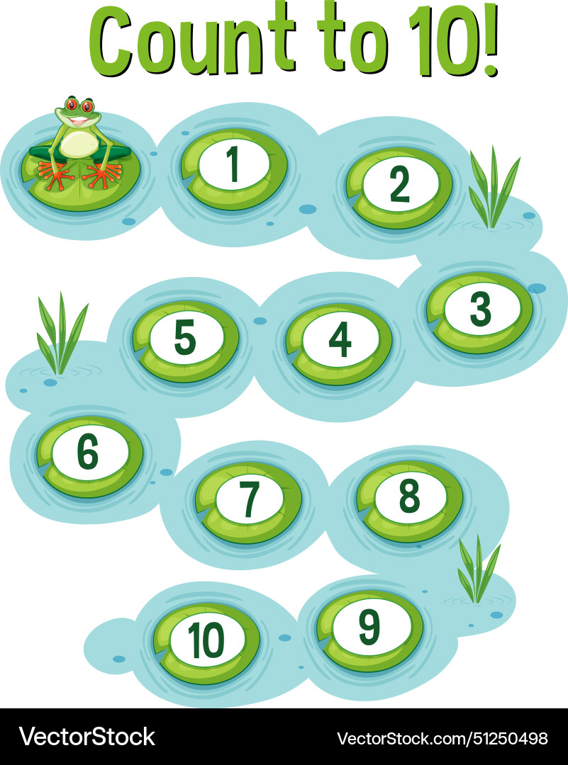 Colorful for learning numbers one to ten Vector Image