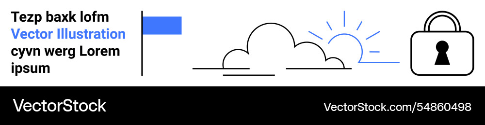 Creative digital security concept with lock flag Vector Image