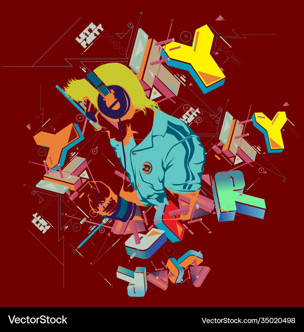 Dj party music Royalty Free Vector Image - VectorStock