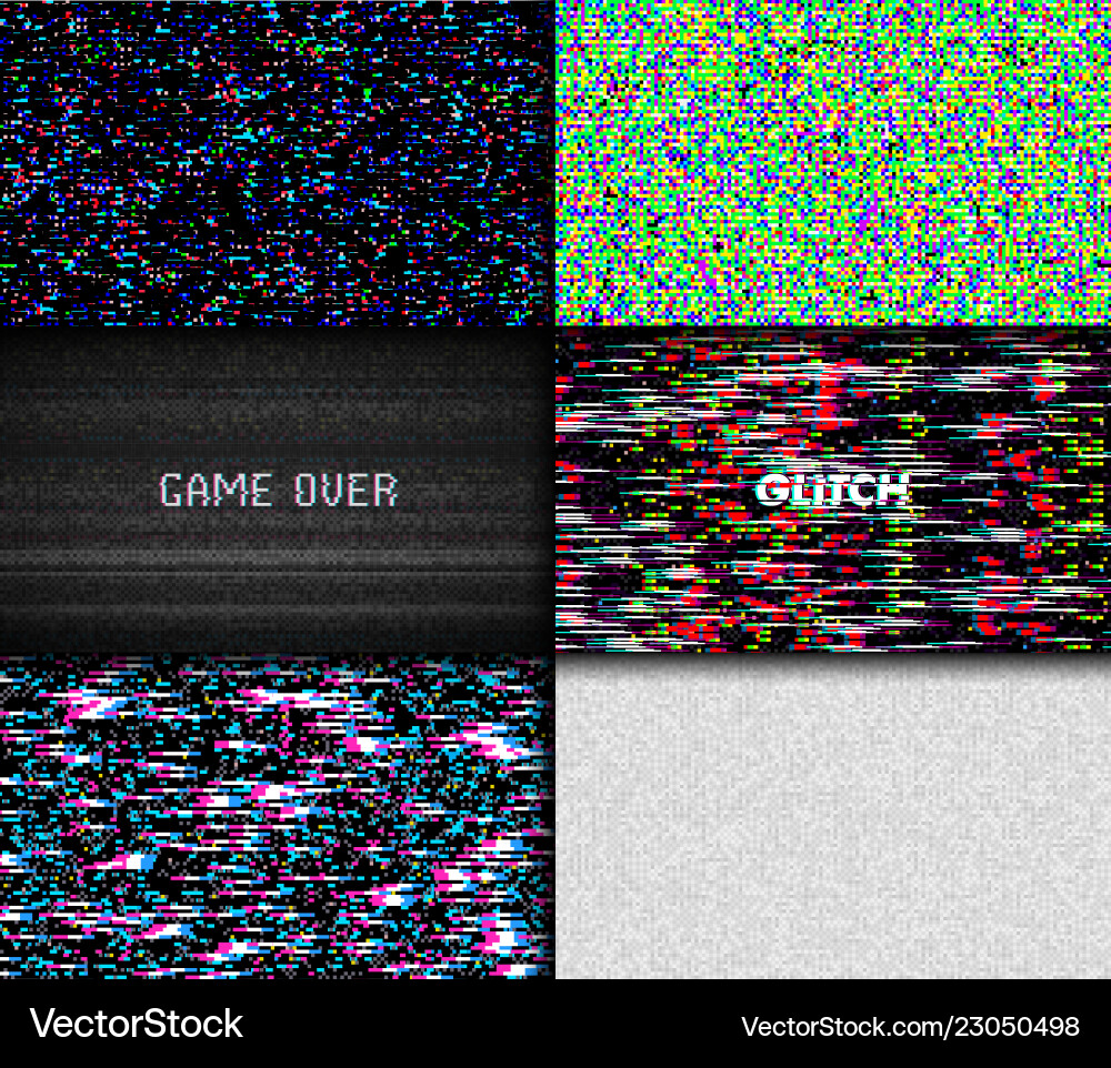 Glitch texture pixel noise test tv screen digital Vector Image Glitch texture pixel noise test tv screen digital Vector Image
