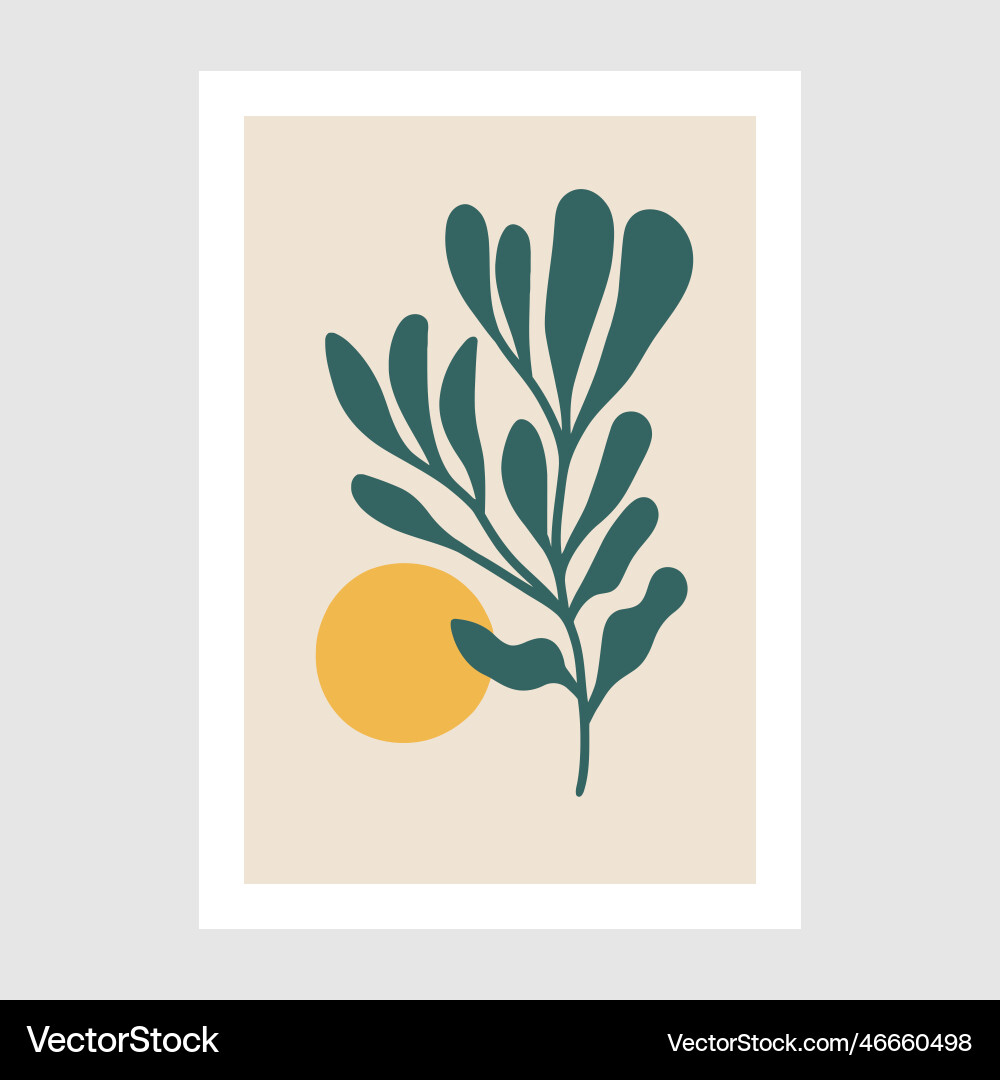 Matisse style minimalist botanical design Vector Image