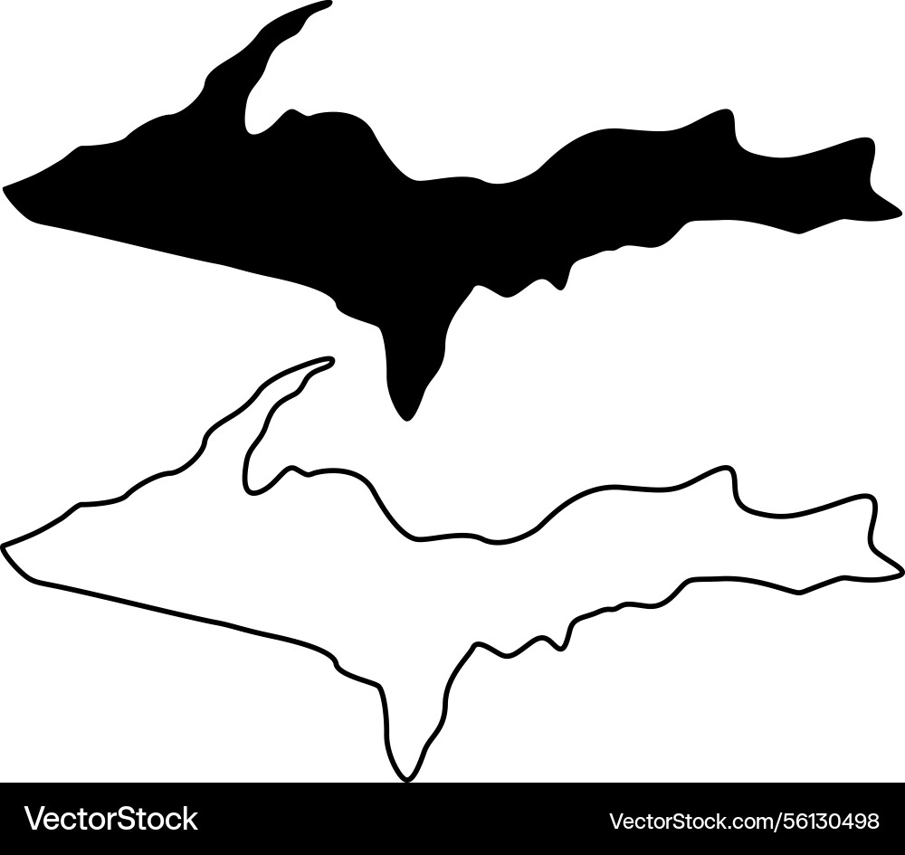 Michigan upper peninsula map silhouette Royalty Free Vector