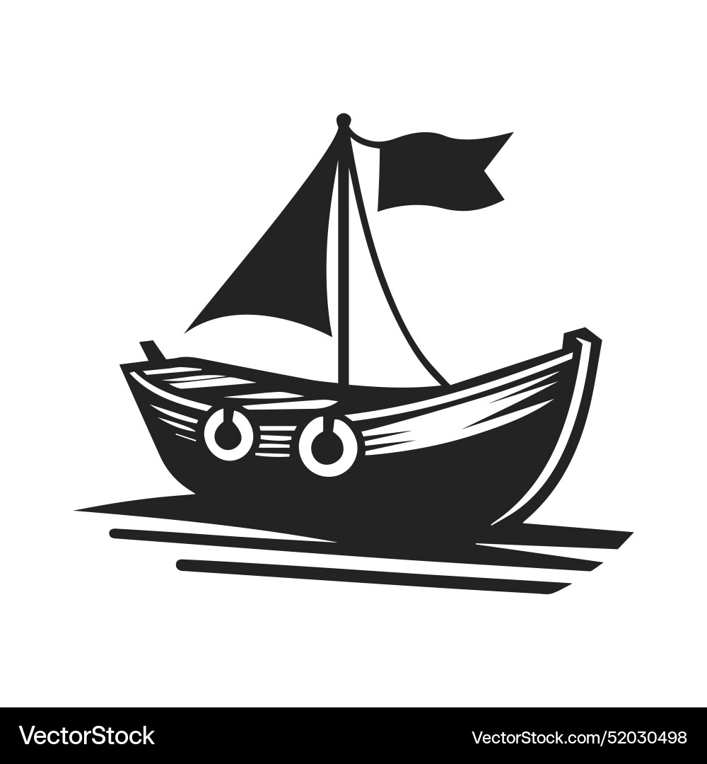 Minimalistic maritime symbol boat silhouette Vector Image