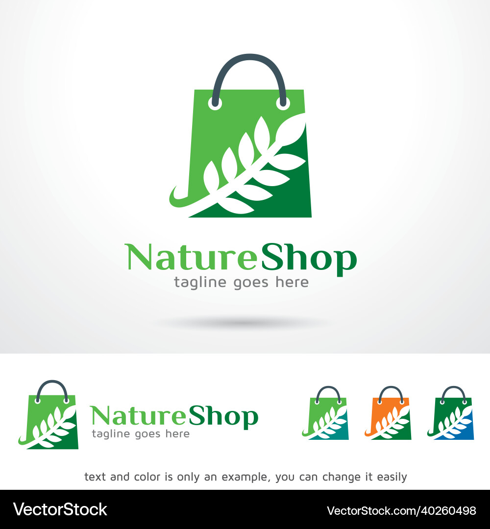 Nature shop logo template Royalty Free Vector Image