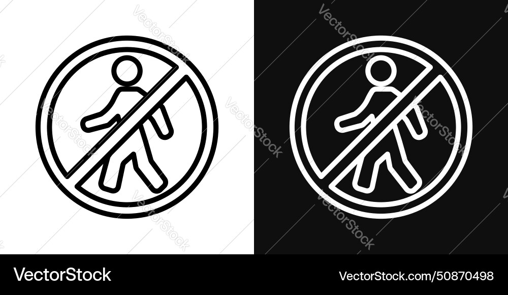 No entry sign icon set restriction of access with Vector Image