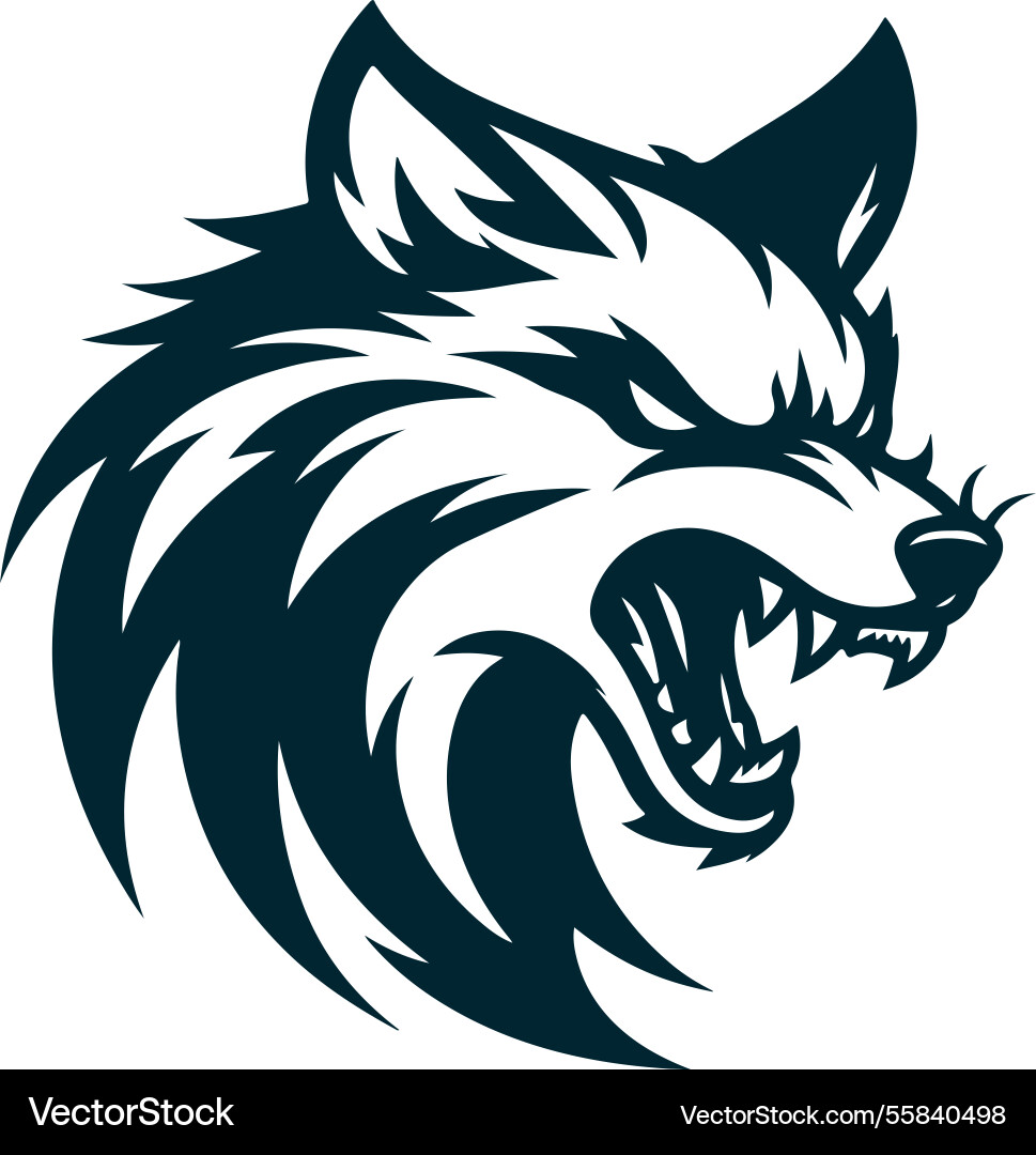 Powerful fox silhouette art Royalty Free Vector Image