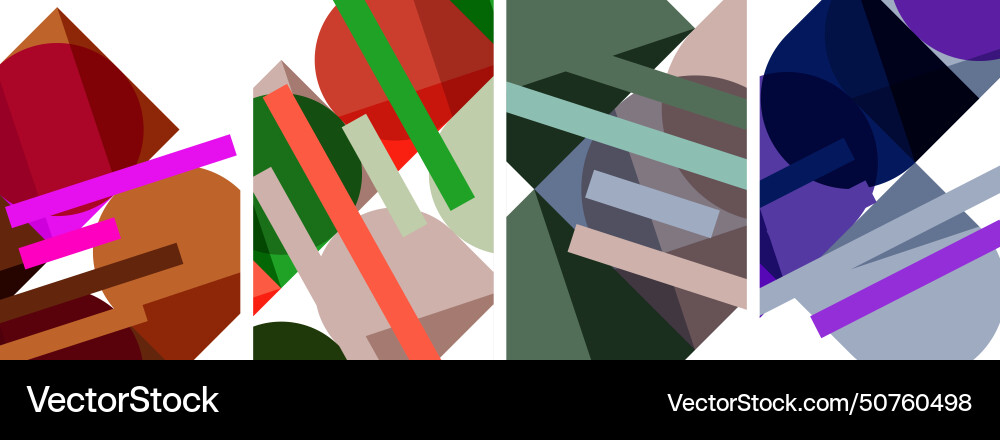 Square and round shape geometric poster set Vector Image